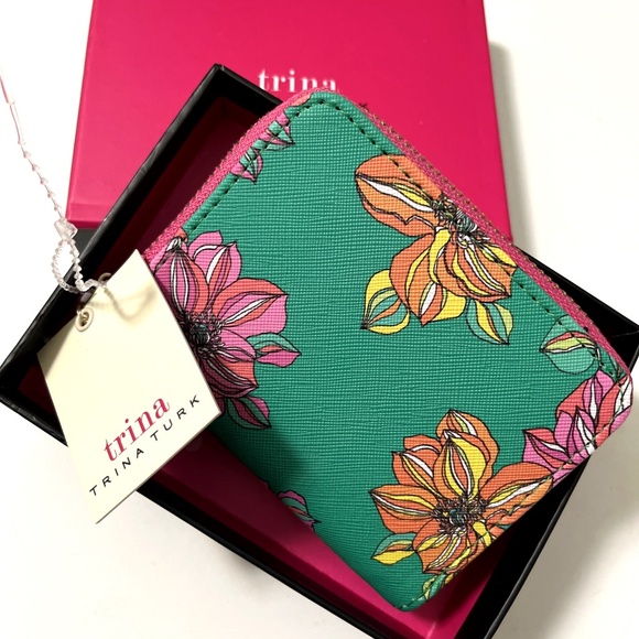 Trina Turk | Bags | Nib Original Trina Turk Zip Around Floral Small ...